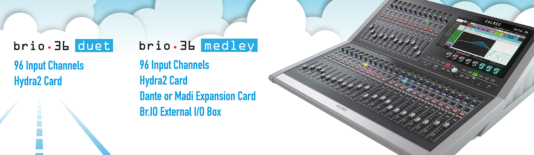 Brio 36 Duet & Medley Audio Mixing Consoles | Calrec